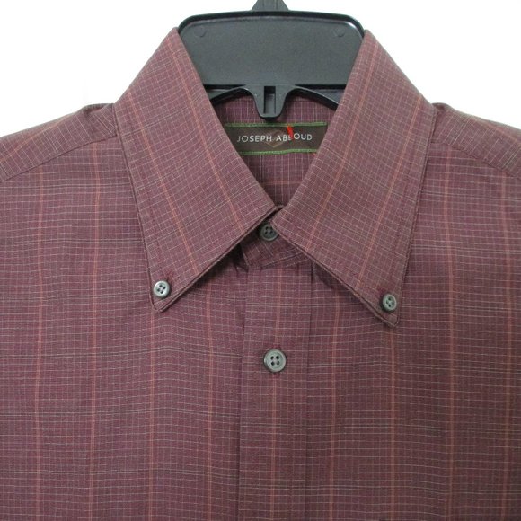 Joseph Abboud | Shirts | Joseph Abboud Mens Ls Maroon Cotton Button ...